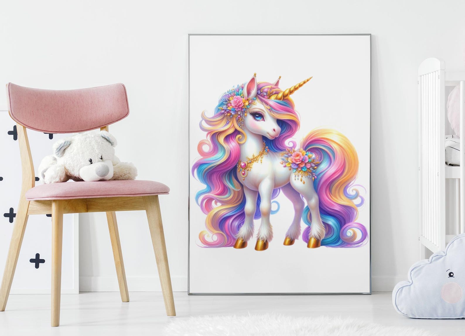 Birthday Unicorn Clipart, Magic Unicorn, Girl Clipart, Cute Holiday ...