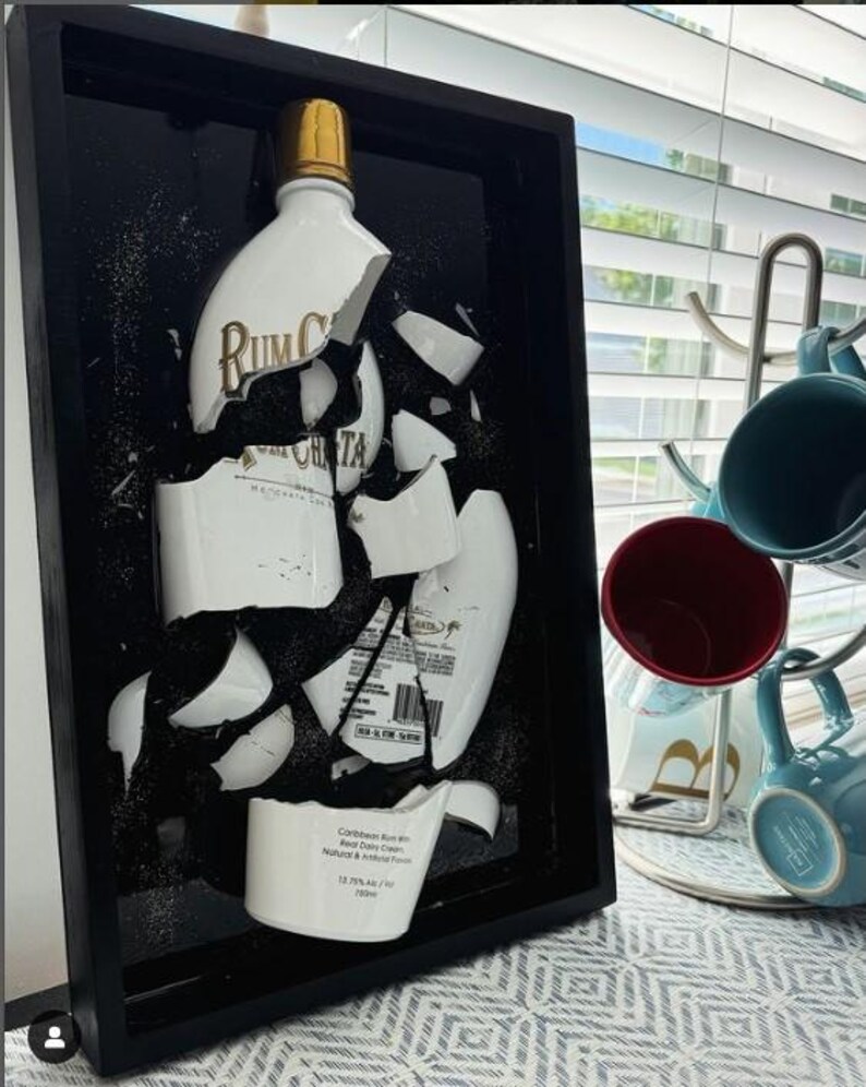 Rum Chata Broken Bottle Art - Etsy