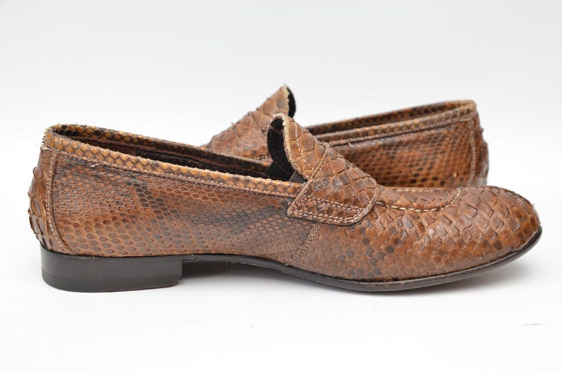 Jo Ghost Brown Python Penny Loafer Shoes Mens Sz EUR 39 / US 6.5 / UK 5 ...