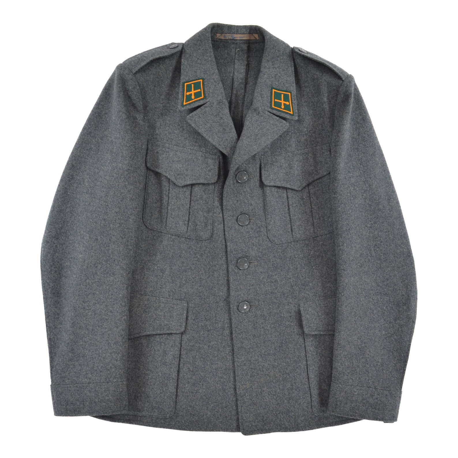 Vintage 1966 60s-70s Swiss Army Military Wool Tunic Jacket Coat Mens Sz ...
