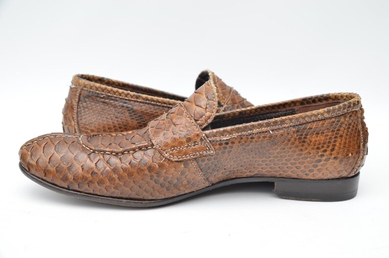Jo Ghost Brown Python Penny Loafer Shoes Mens Sz EUR 39 / US 6.5 / UK 5 ...