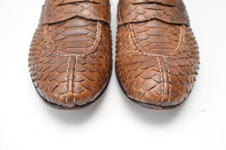 Jo Ghost Brown Python Penny Loafer Shoes Mens Sz EUR 39 / US 6.5 / UK 5 ...