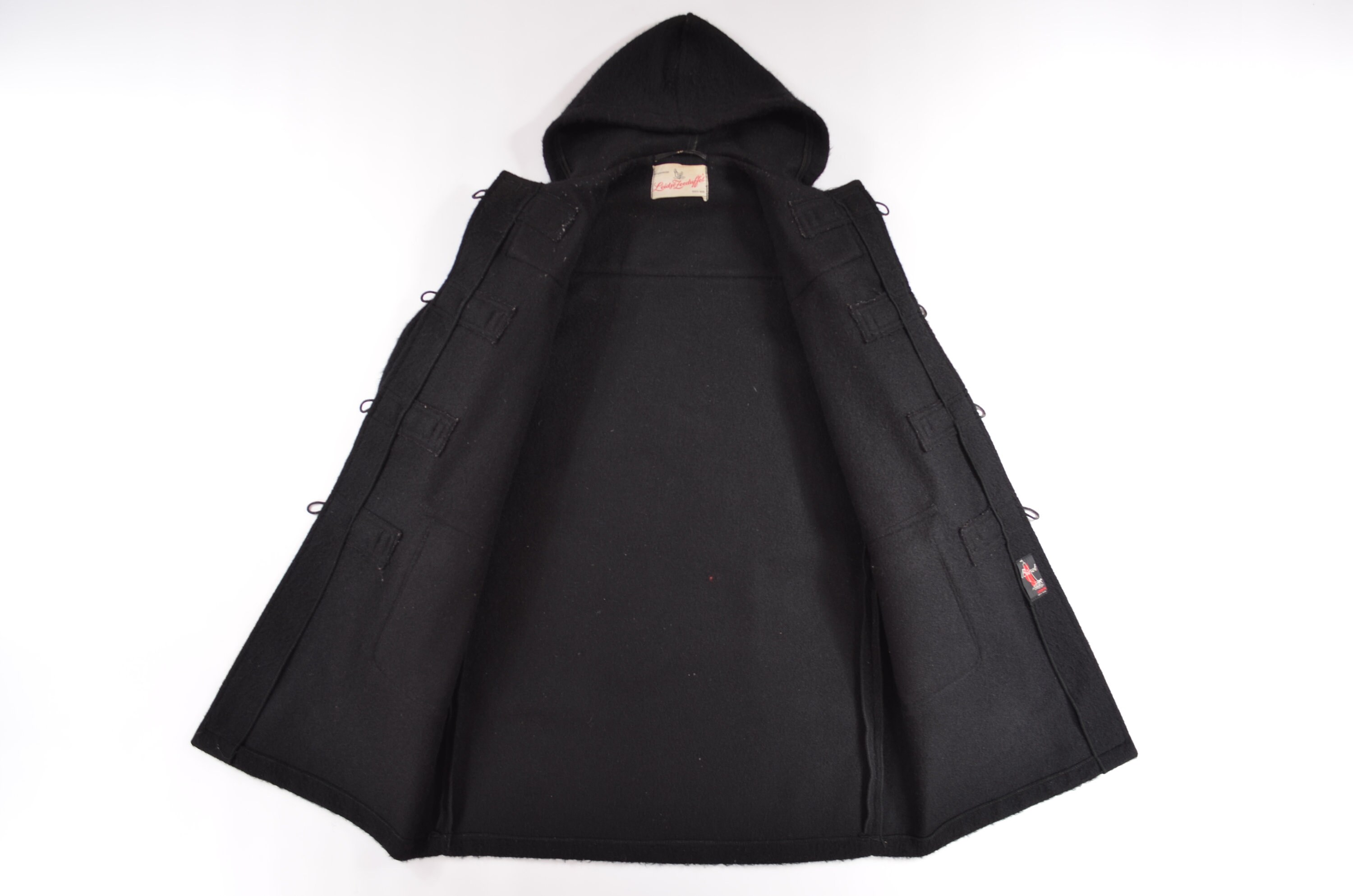 Leidse Zeeduffel Biesot Leiden Vintage 80s-90s Black Wool Duffle Coat ...