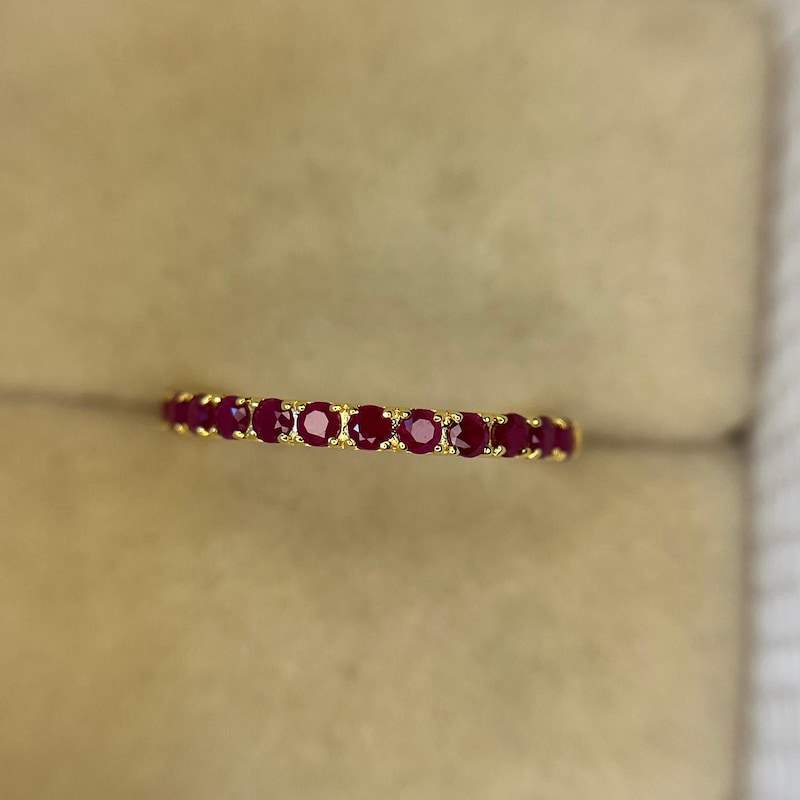 Ruby 1/2 Eternity Band - Etsy UK