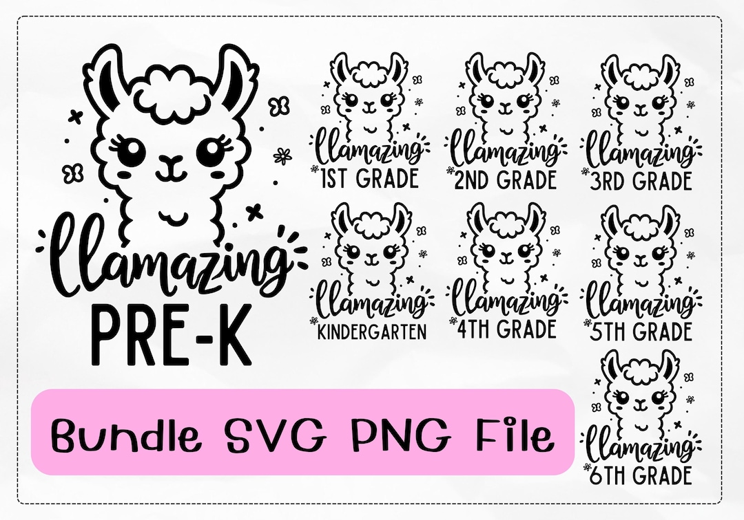 Llamazing Back to School Svg Png, Bundle SVG PNG, Cute Llama, Funny ...
