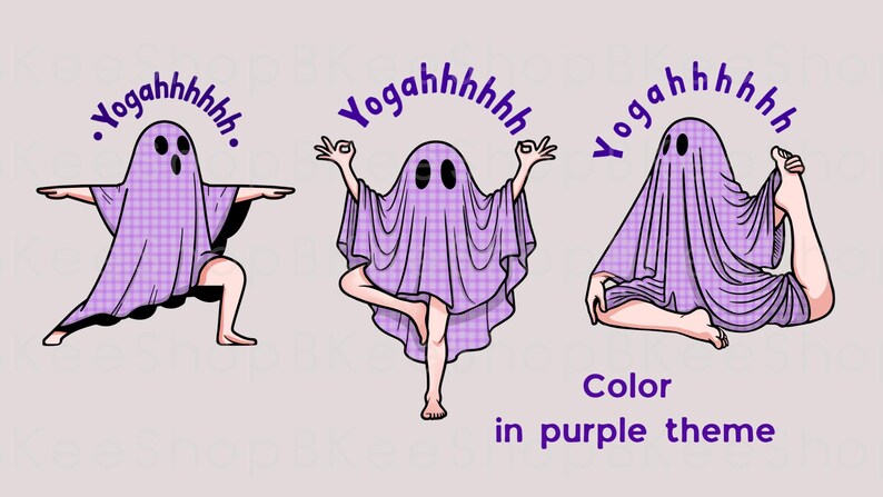 Funny Ghost Yoga SVG Bundle: Halloween Designs (digital Download) - Etsy