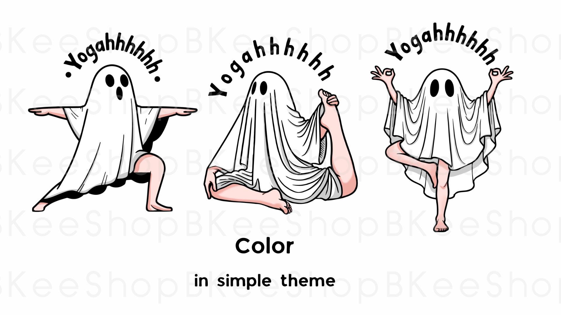 Funny Ghost Yoga SVG Bundle: Halloween Designs (digital Download) - Etsy