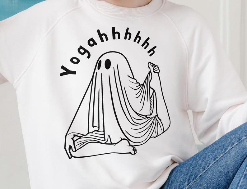 Funny Ghost Yoga SVG, Bundle Png Files, Yoga Ghost, Halloween Yoga ...