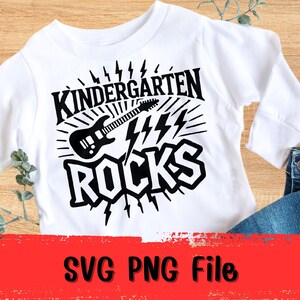 Kindergarten Rocks SVG, Student PNG, Teacher PNG, Fun Back to School ...