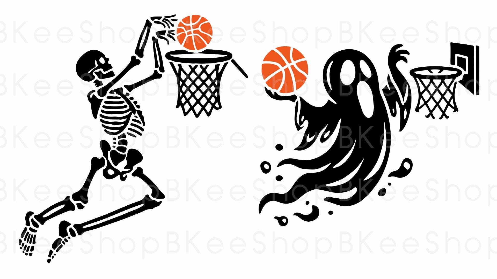 Halloween Basketball SVG Bundle: Ghost, Mummy, Vampire, Skeleton ...