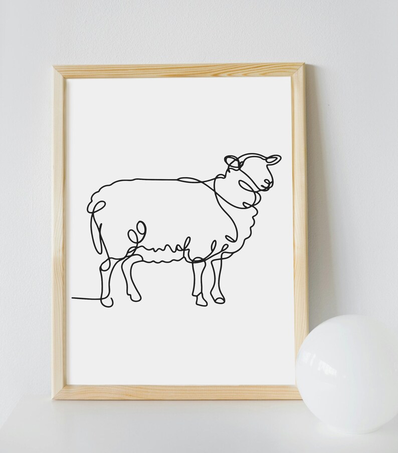 Sheep Line Art SVG Clipart Bundle, 3bundle PNG, Sheep Line Drawing ...