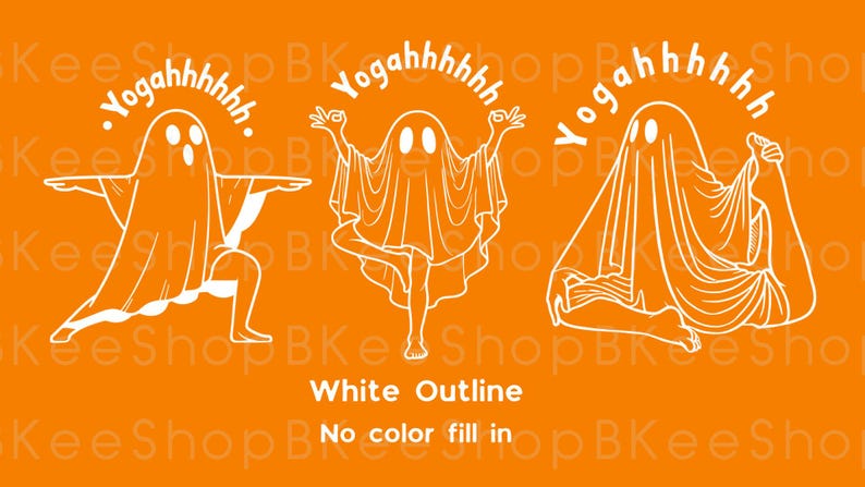Funny Ghost Yoga SVG Bundle: Halloween Designs (digital Download) - Etsy