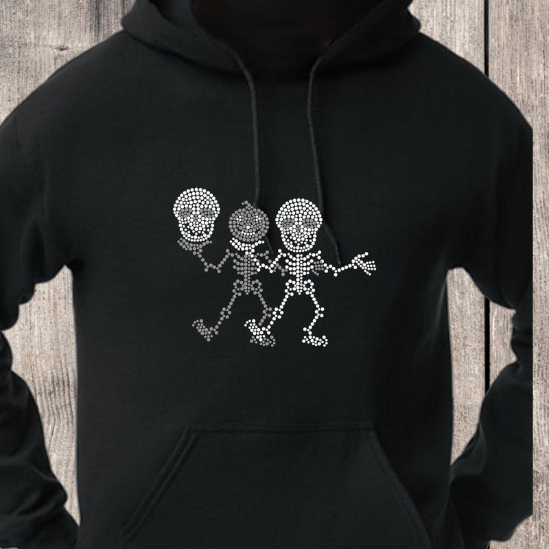 Skeleton Rhinestone Hoodies - Etsy