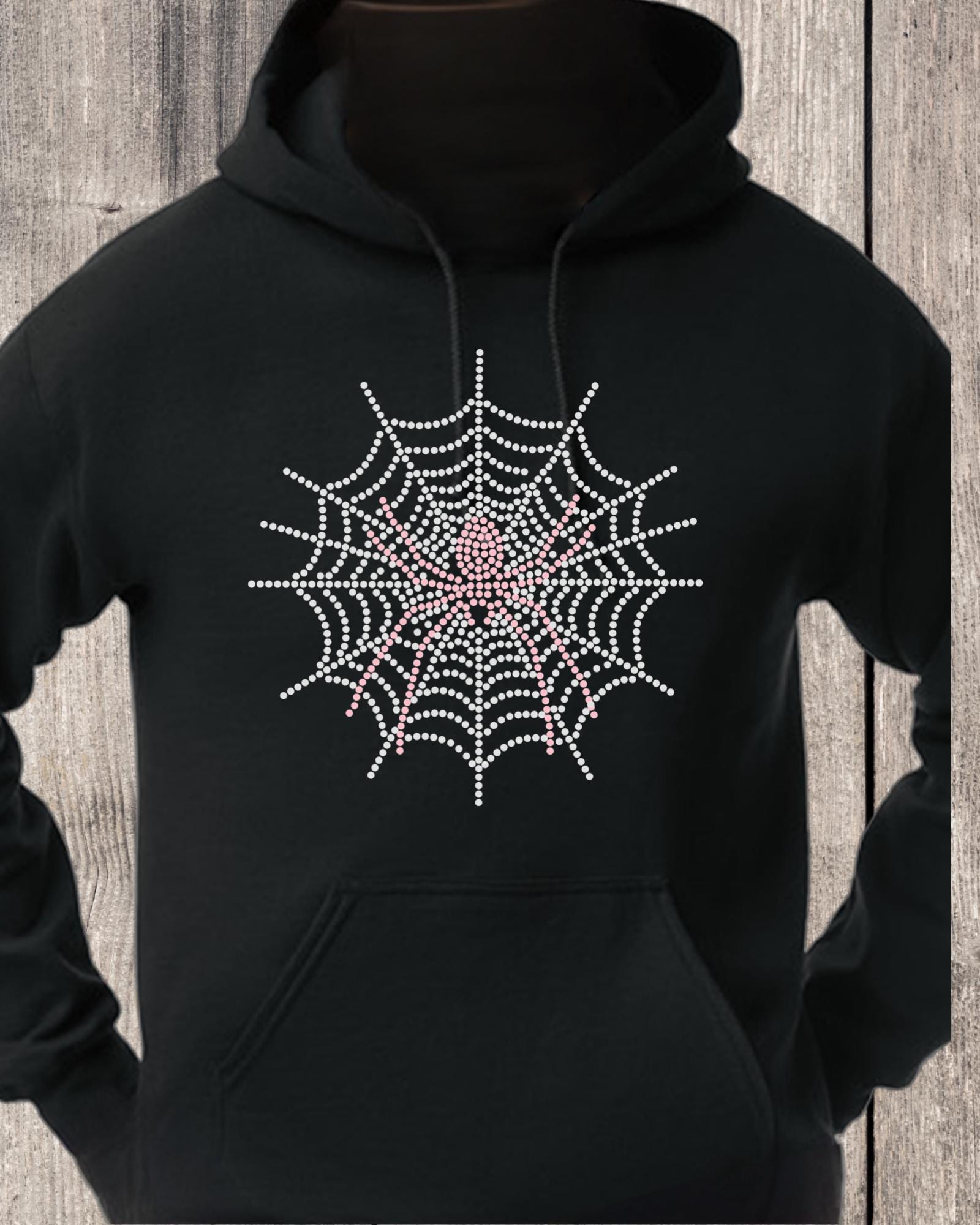 Spider Web Rhinestone Hoodie - Etsy Spider Web Rhinestone Hoodie - Etsy