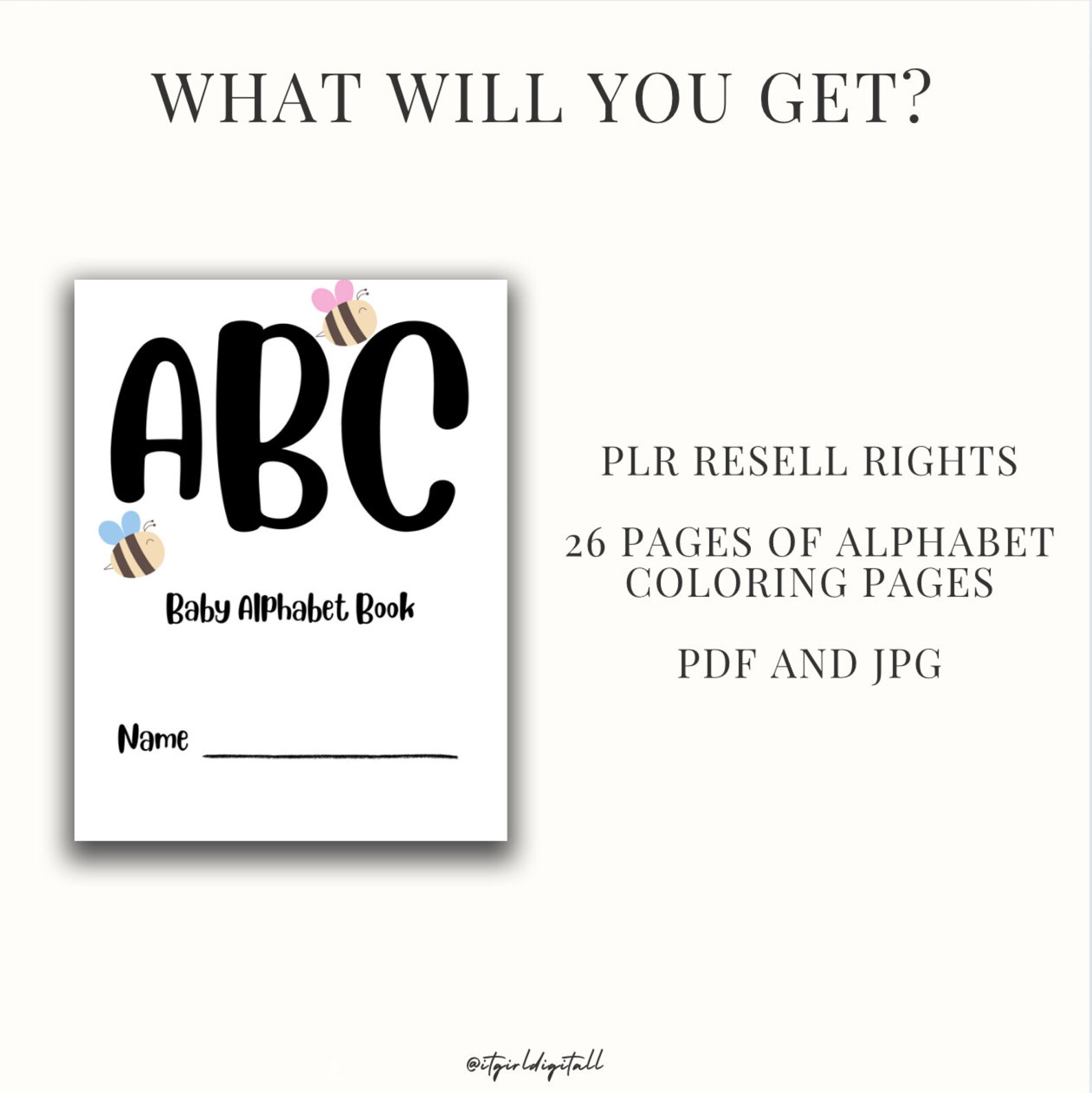 PLR ABC Baby Coloring Pages, A-Z Template for Kids, Alphabet Coloring ...