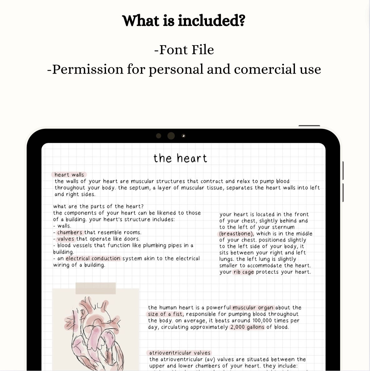 Clean Handwritten Font - Digital Notes, Journaling, Digital Planning ...