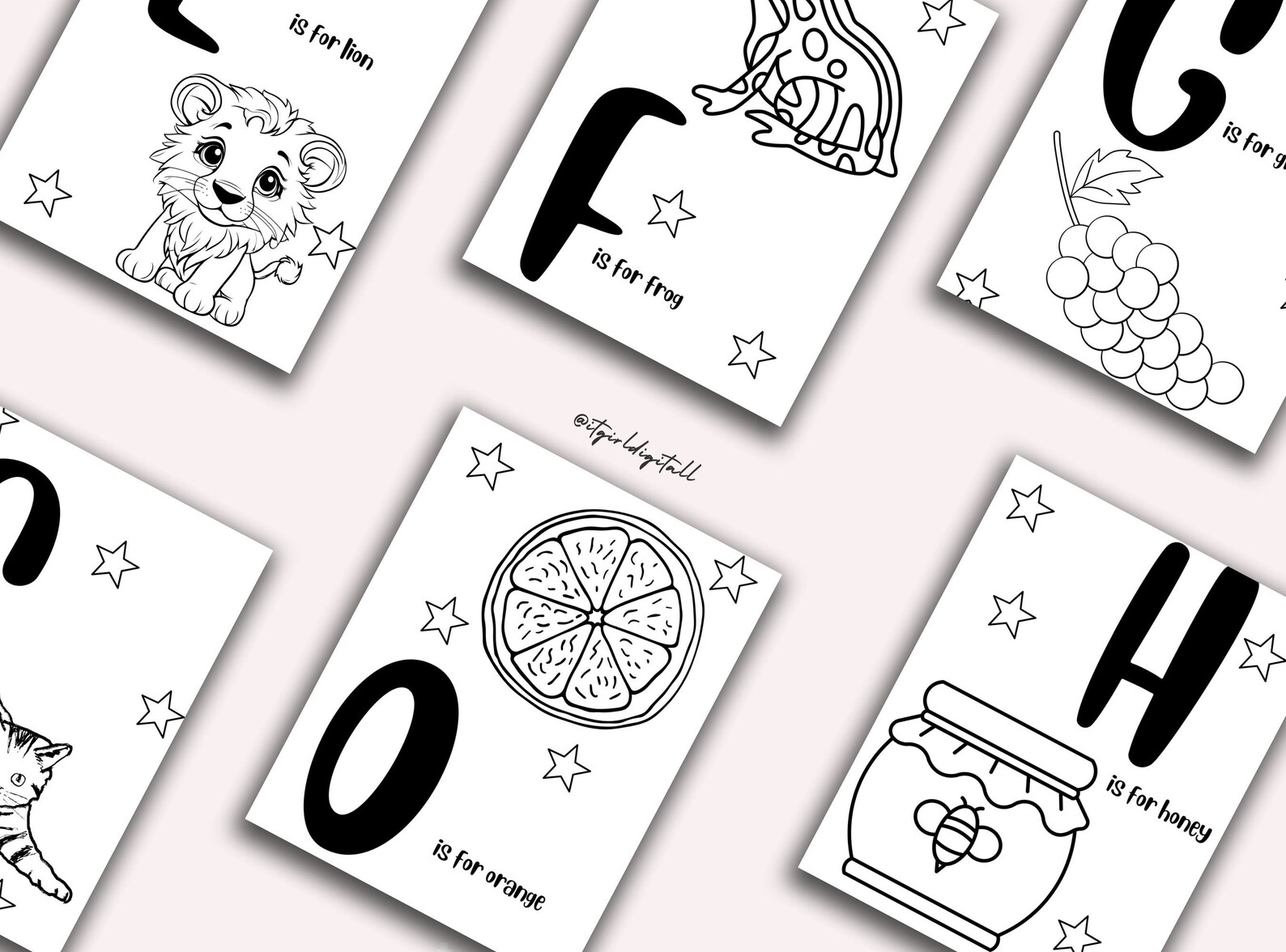PLR ABC Baby Coloring Pages, A-Z Template for Kids, Alphabet Coloring ...