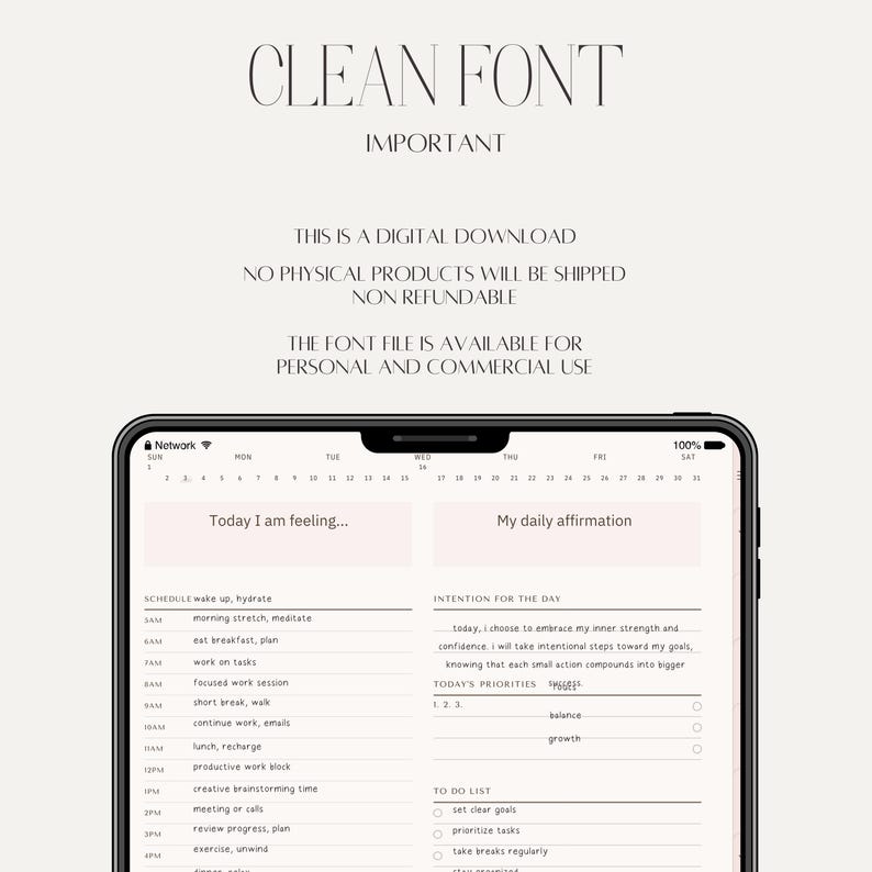 Clean Handwritten Font –perfect for Digital Notes, Journaling, and ...