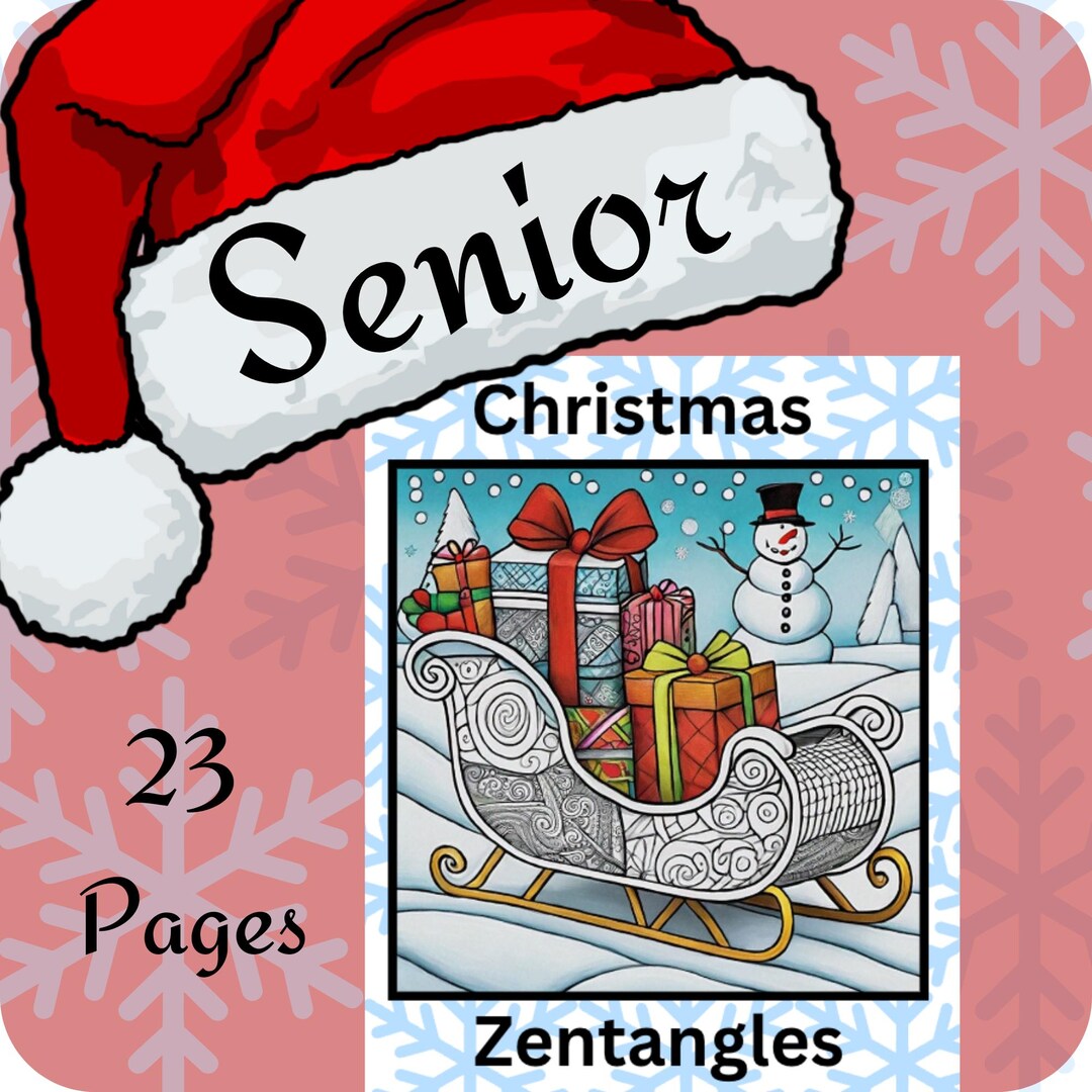 Christmas Zentangle Colouring Book/ Pages Canva Template Link - Etsy