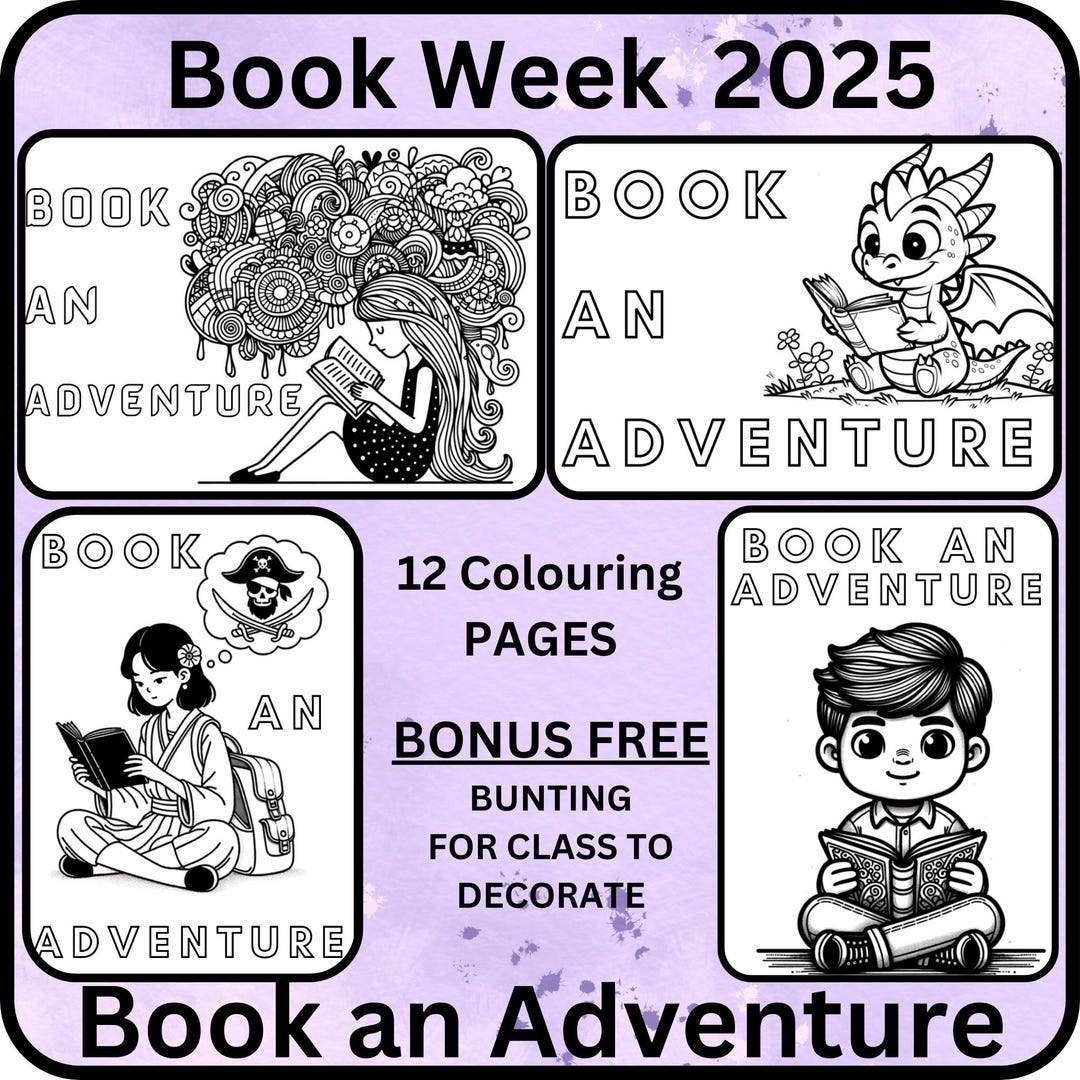Book Week 2025 Activities/colouring Pages : Book an Adventure - Etsy