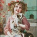 Emile Vernon GIRL WITH PUPPY cross stitch pattern No.120 | Etsy