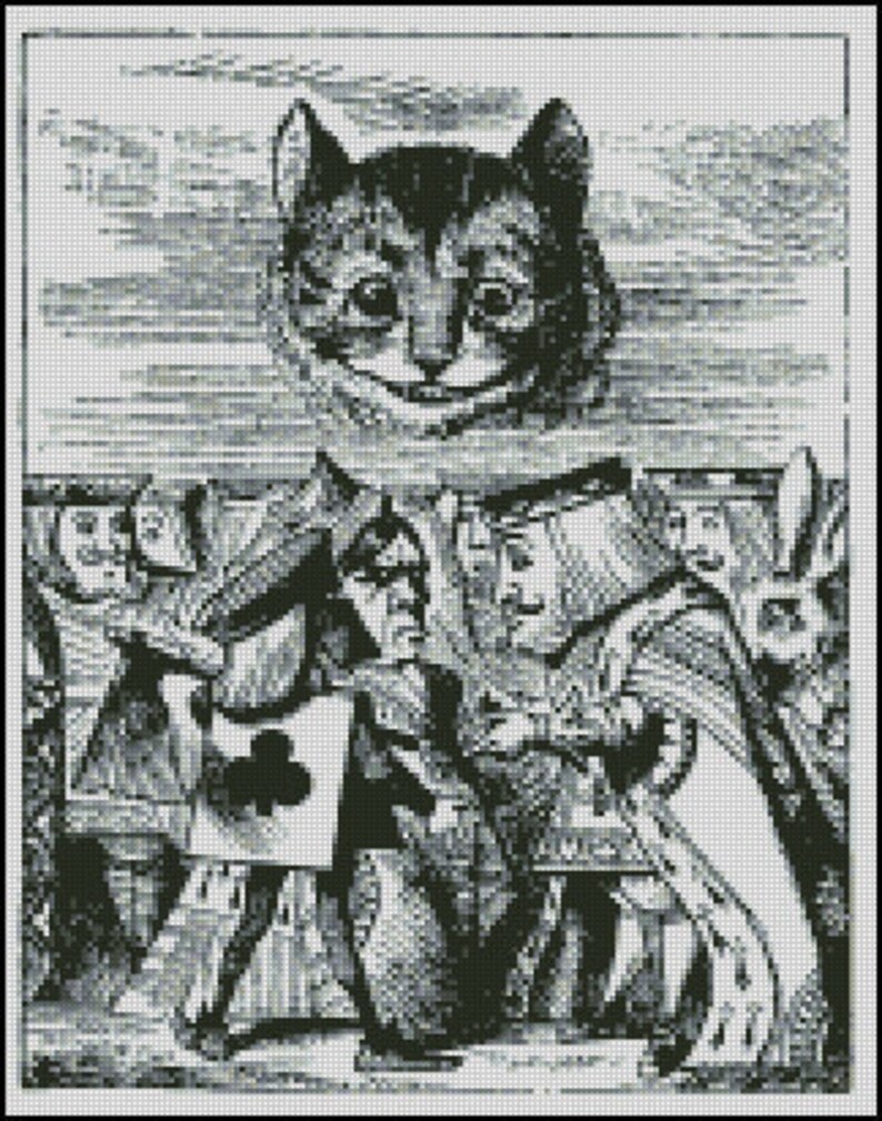 ALICE in WONDERLAND Cheshire Cat Cross Stitch Pattern No.340 - Etsy