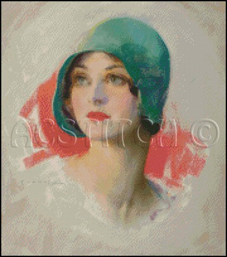 VINTAGE WOMAN PORTRAIT Cross Stitch Pattern No.134 - Etsy