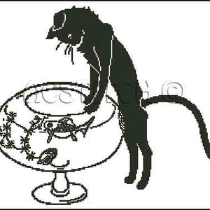 CAT AND GOLDFISH Cross Stitch Pattern No.70 - Etsy