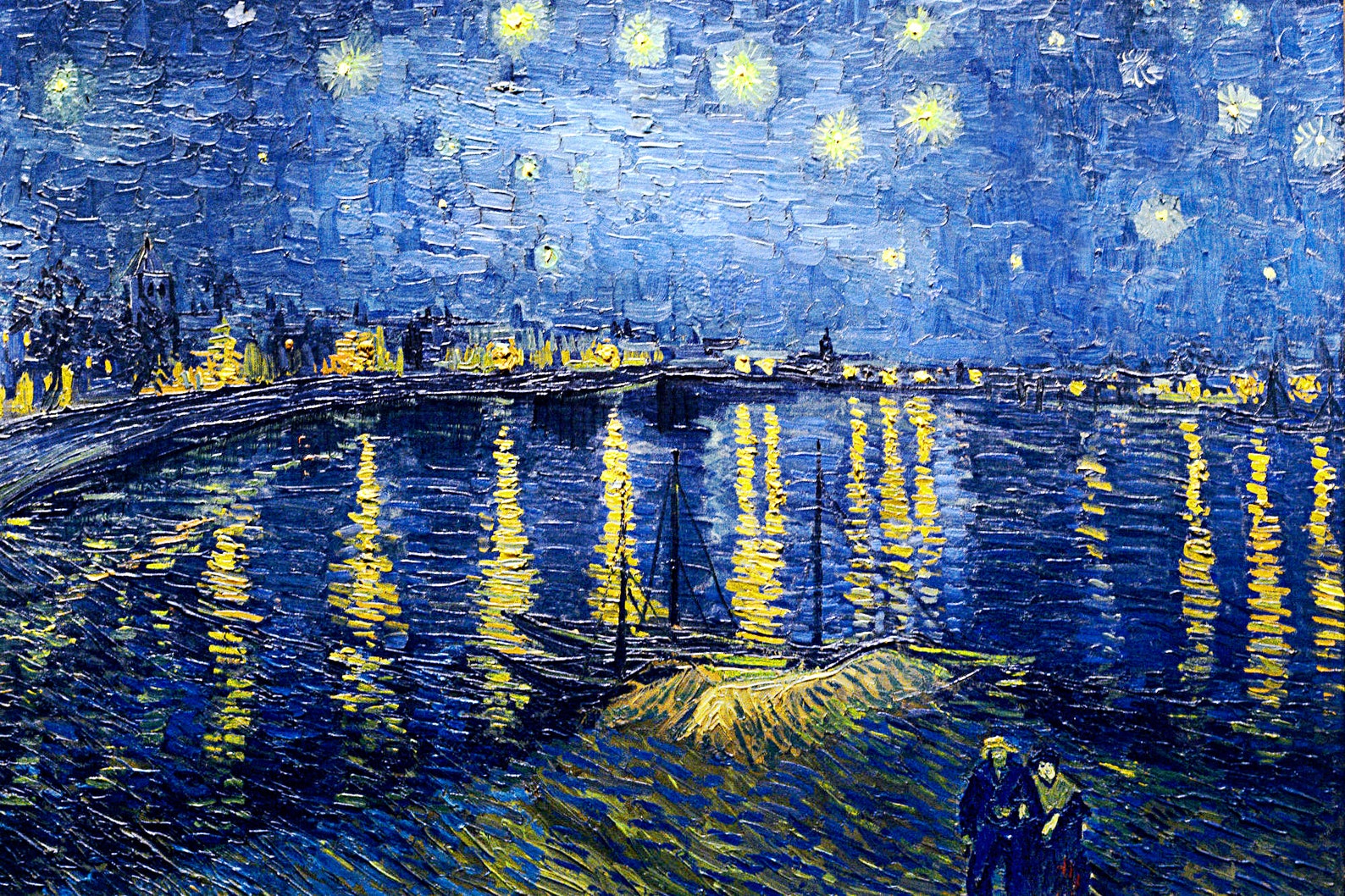 Vincent Van Gogh STARRY NIGHT Over the RHONE Cross Stitch Pattern ...