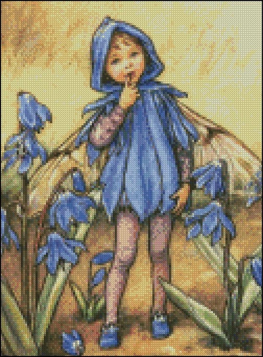 FAIRY BLUE FLOWERS Cross Stitch Pattern No.92 - Etsy