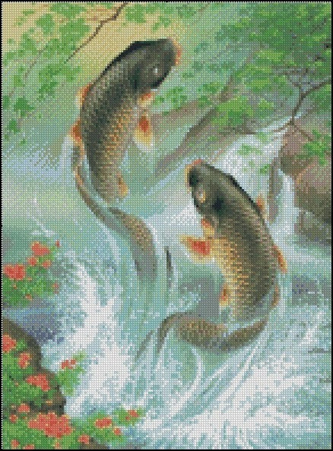 KOI FISH Cross Stitch Needlepoint Pattern No.244 - Etsy