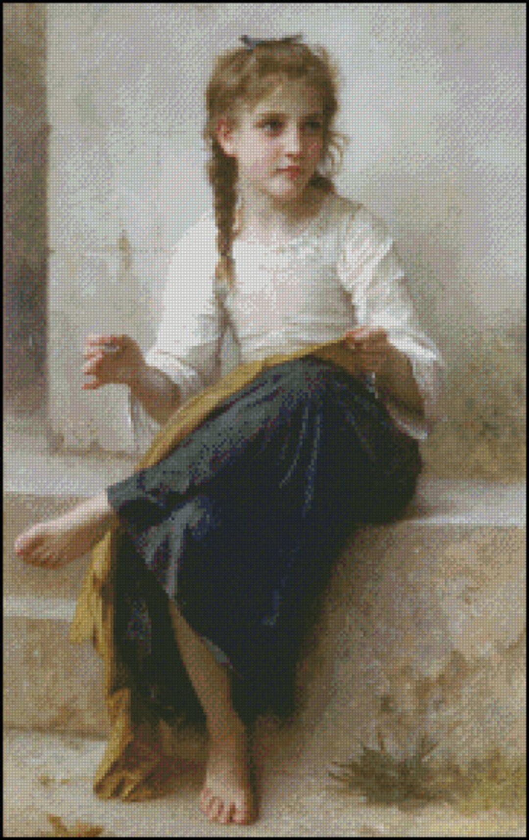 YOUNG GIRL STITCHING Cross Stitch Pattern No.35 - Etsy