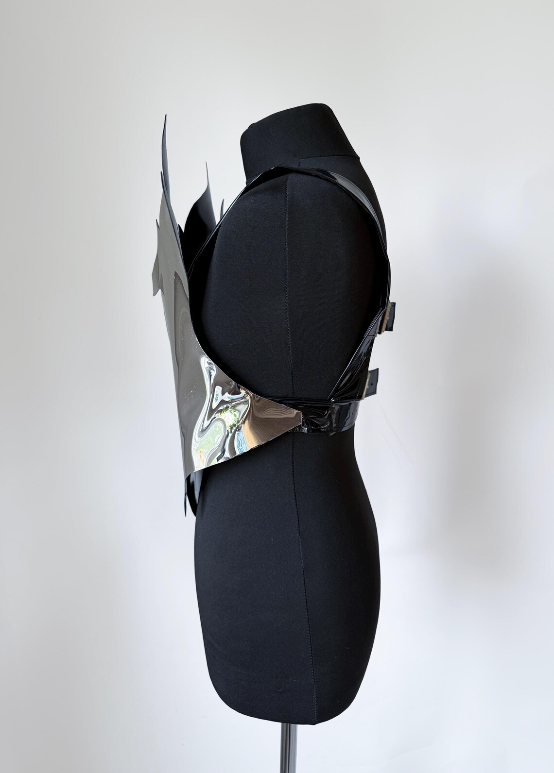 Avant-garde Silver Metallic Corset Top: Sculptural Plastic Bustier - Etsy