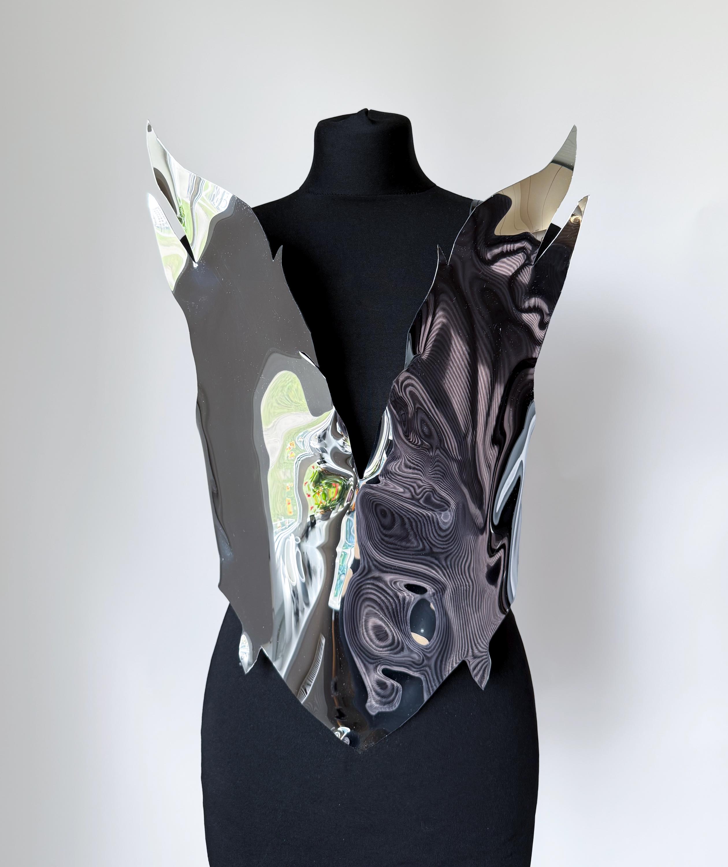Avant-garde Silver Metallic Corset Top: Sculptural Plastic Bustier - Etsy