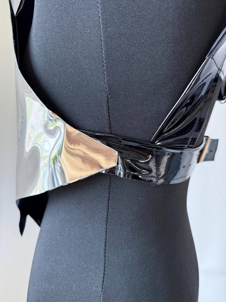 Avant-garde Silver Metallic Corset Top: Sculptural Plastic Bustier - Etsy