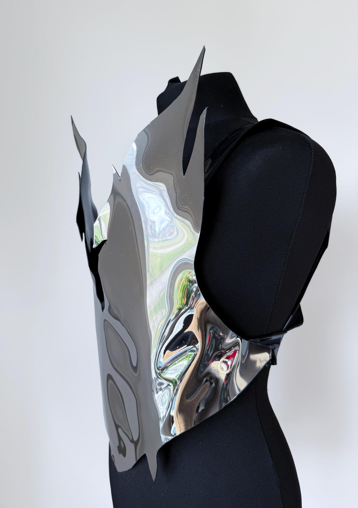 Avant-garde Silver Metallic Corset Top: Sculptural Plastic Bustier - Etsy