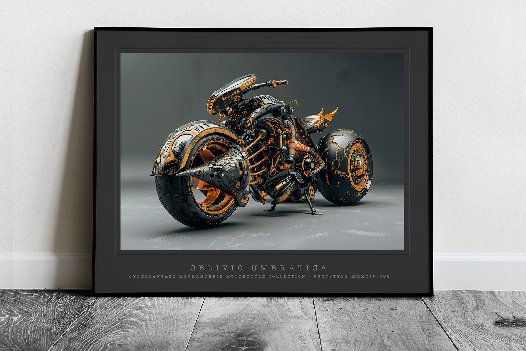 Cyberpunk Fantasy Motorcycle Poster | Futuristic Machine Decor | Unique ...