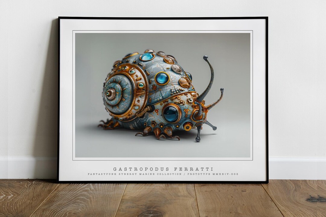 Fantasypunk Sea Snail | Unique Mecha Art Gift | Marine Collection ...