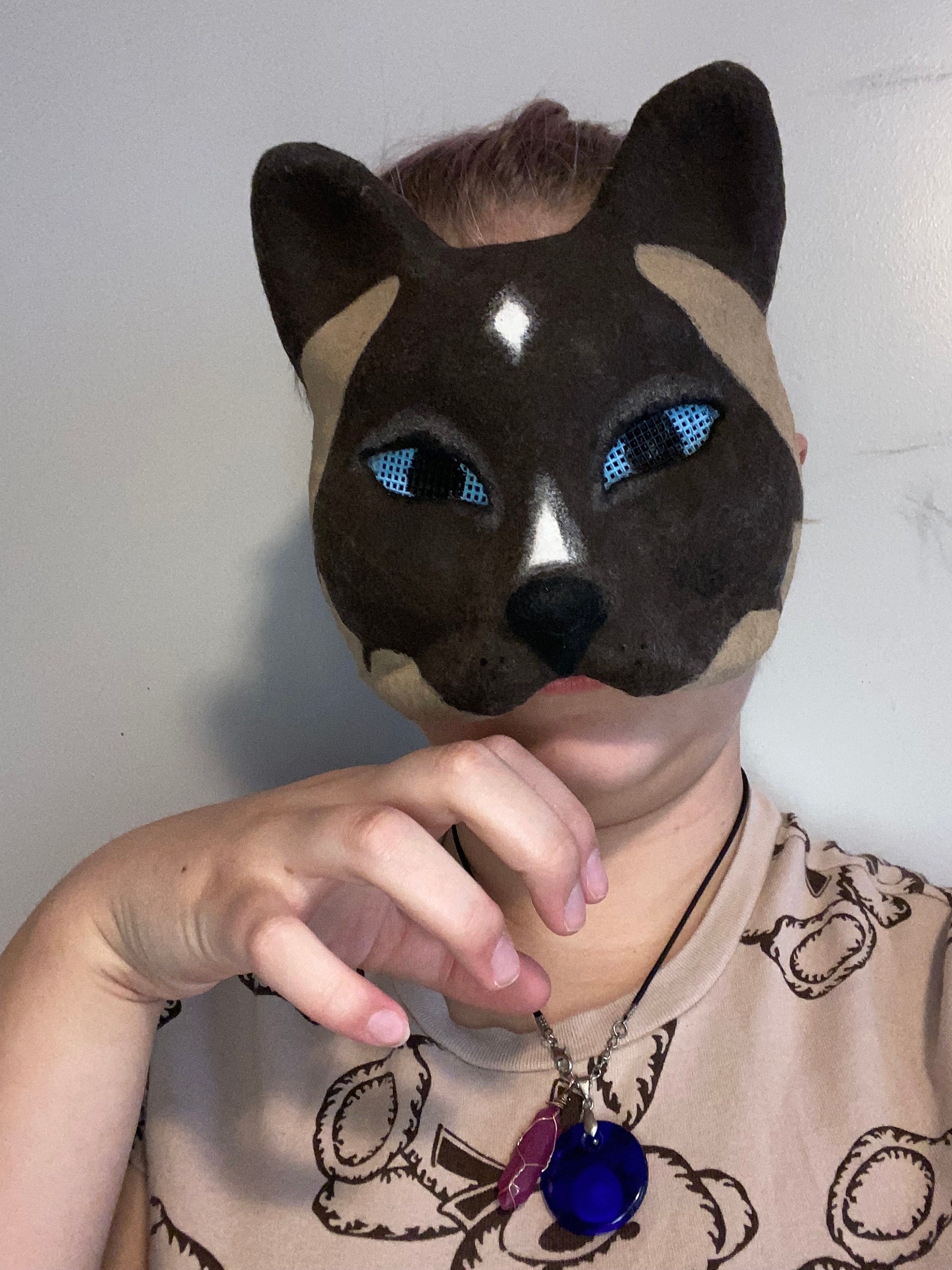 Seal Point Siamese Cat Therian/furry/cosplay Semi Realistic Style Mask ...