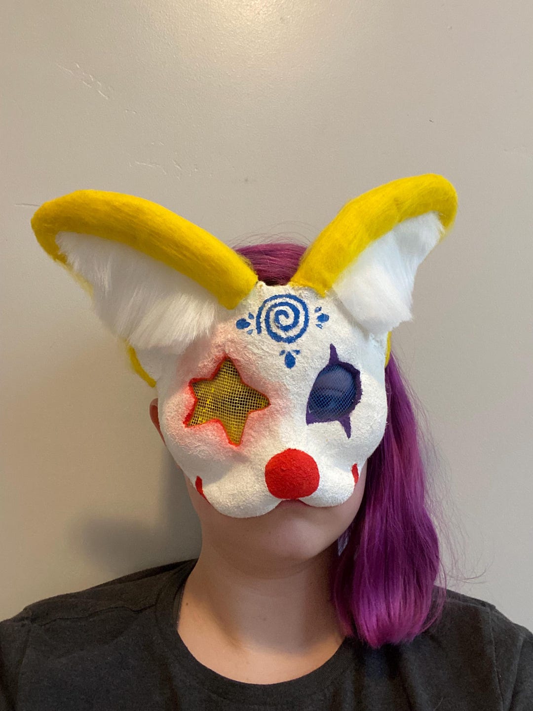 Clown/kidcore Bat Therian Style Mask - Etsy