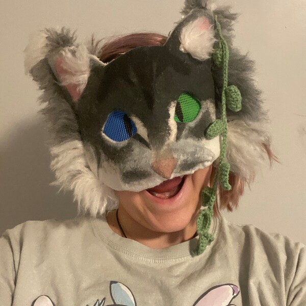 Therian Mask Cat Fluffy White - Etsy