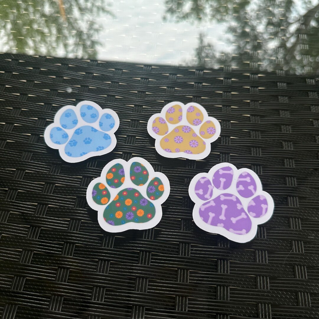 Paw Print Stickers | Cute Dog Stickers | Dog Paw Stickers - Etsy