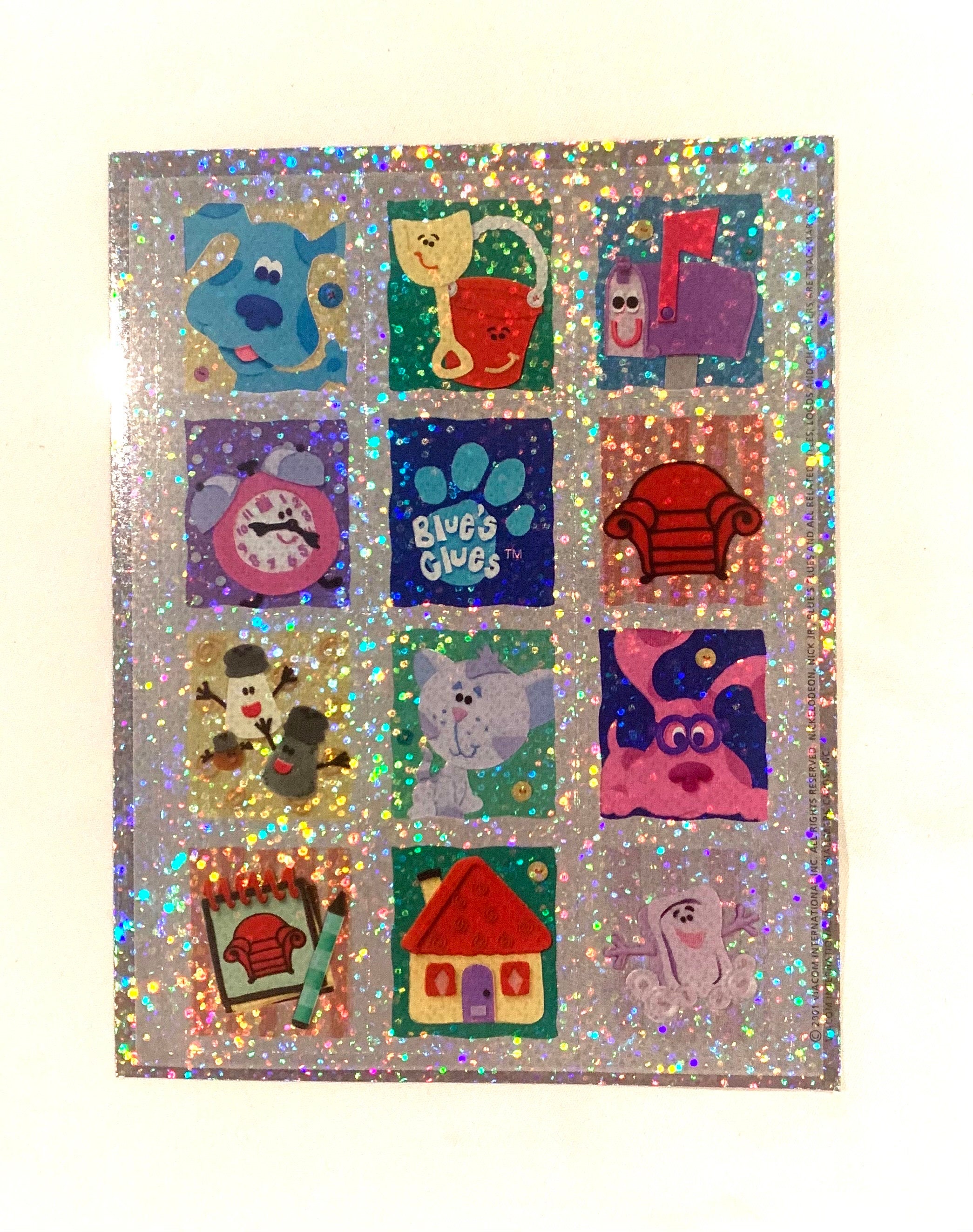 Blue’s Clues Vintage Sparkling Sticker Sheet Hallmark Cards Viacom ...