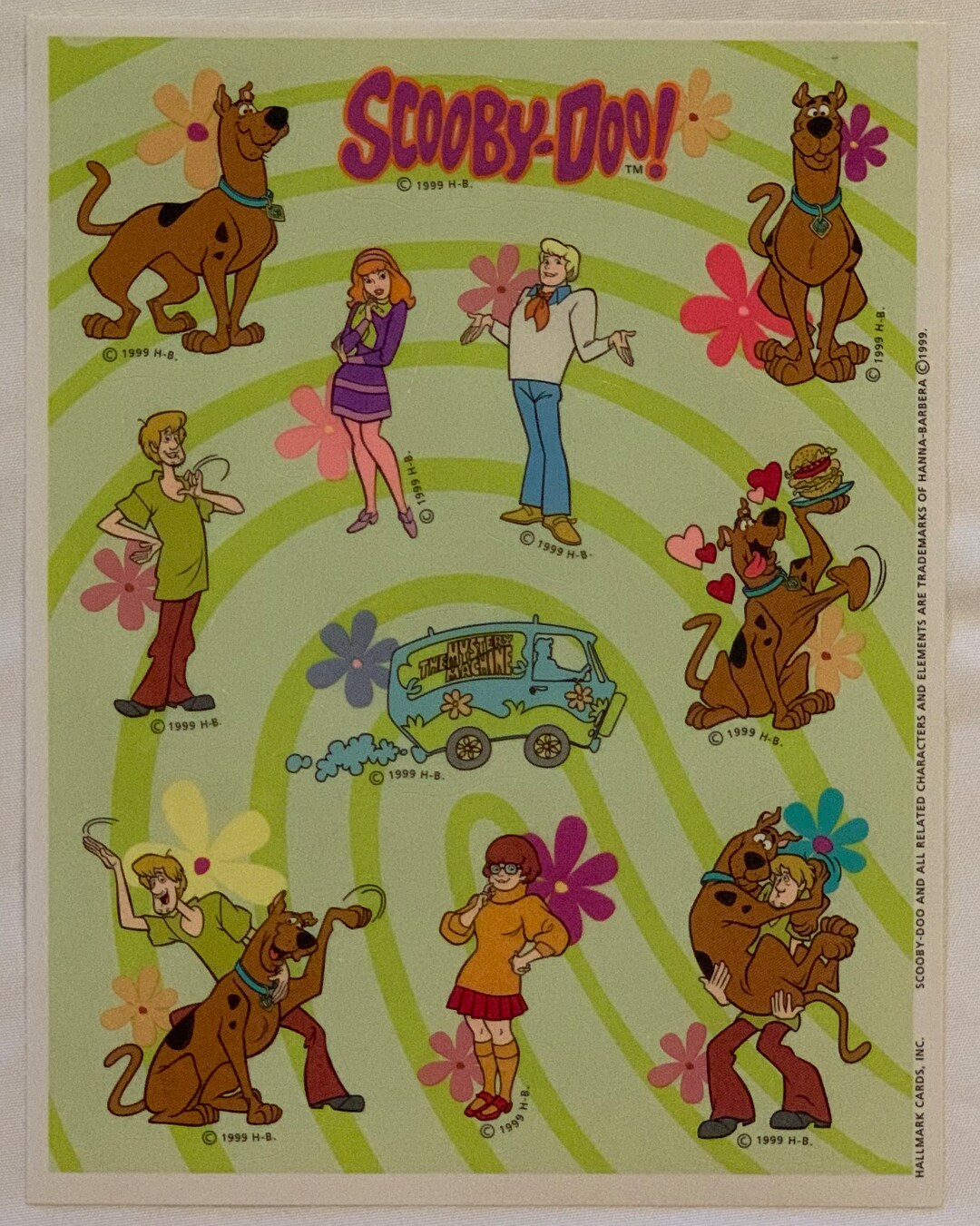 Vintage Hallmark Cartoon Network Sticker Sheet: Scooby Doo - Etsy