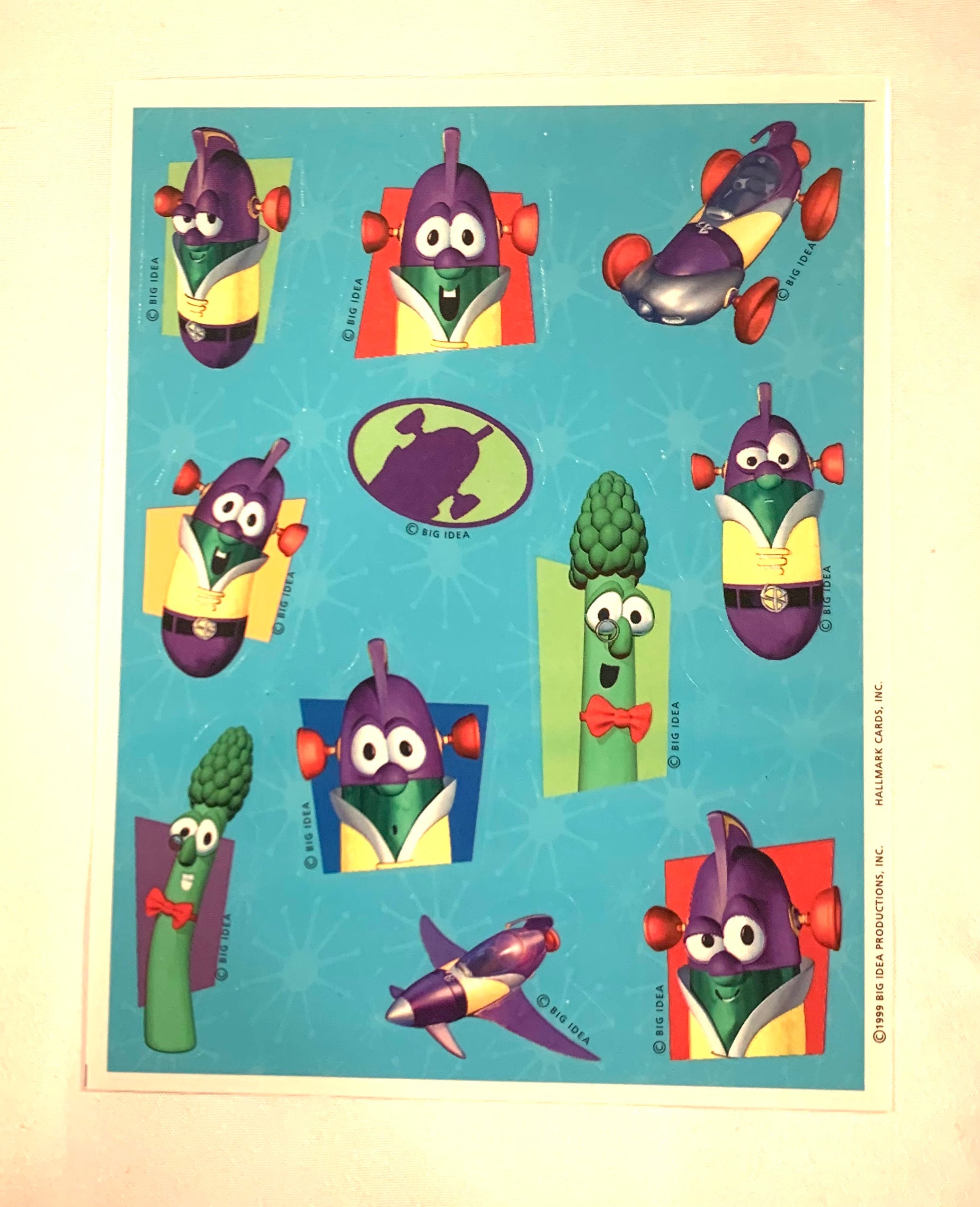 Vintage 1999 Veggietales Sticker Sheet: Your Choice 1 Sheet, Hallmark ...