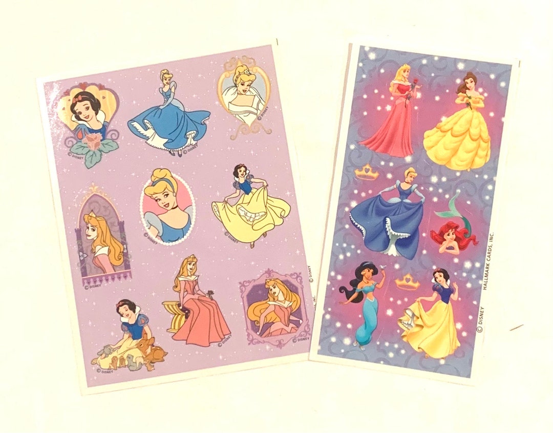 Disney Princess Sticker Sheet Hallmark Vintage - 1 Sheet Your Choice - Etsy