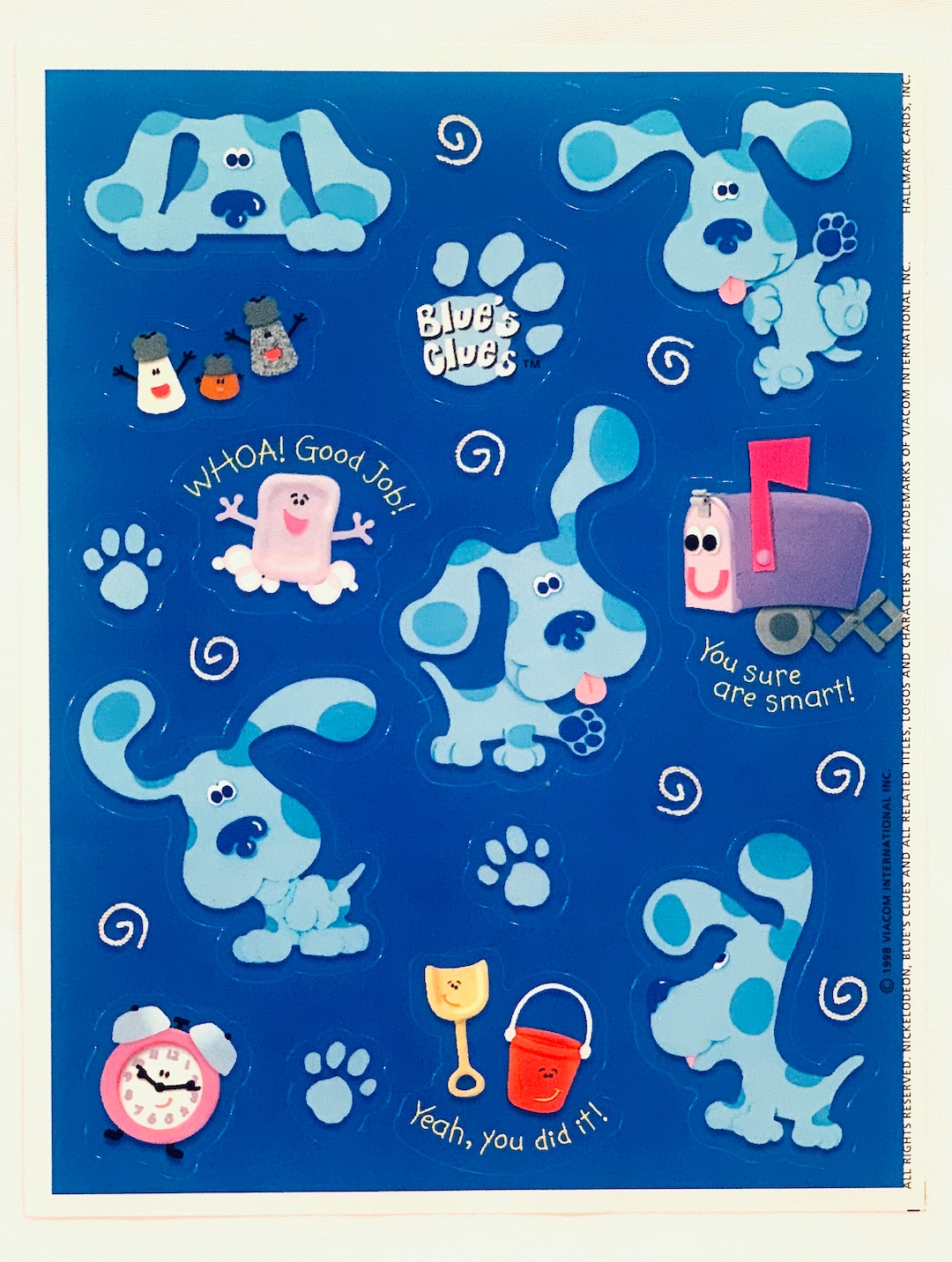 Blues Clues Vintage Sticker Sheet Hallmark Cards Viacom - Etsy