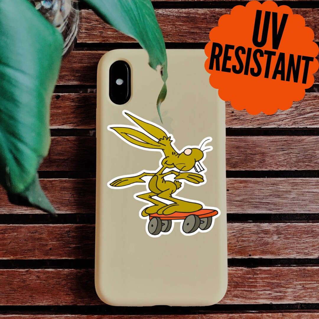 Cartoon Rabbit Sk8 Sticker 90s Grunge Cartoons Art Skating Bunny Decal ...