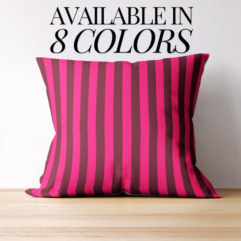 Pink Striped Pillow - Etsy