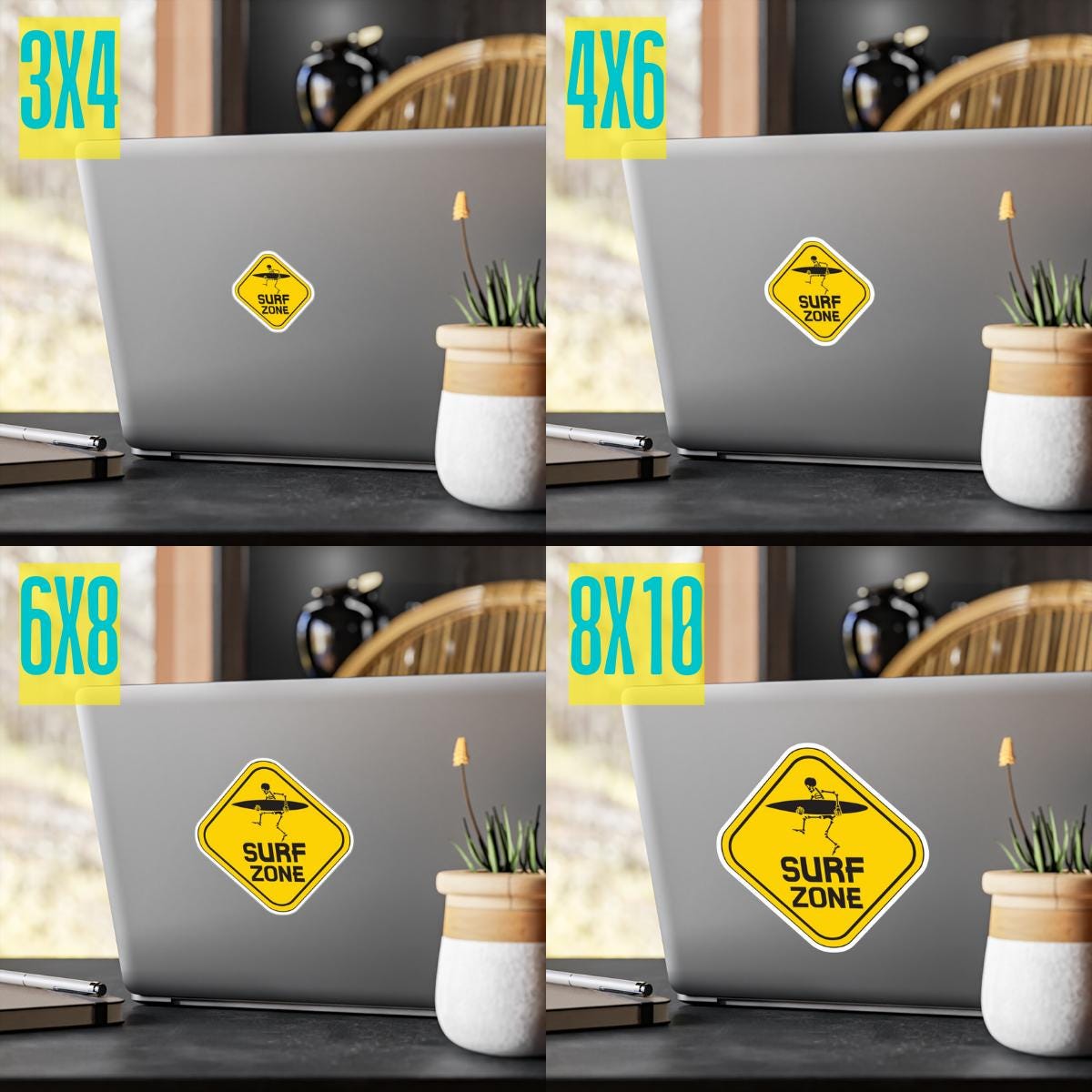 Surf Zone Sticker Surfer Vibe Car Sticker Gift for Surfer Grunge ...